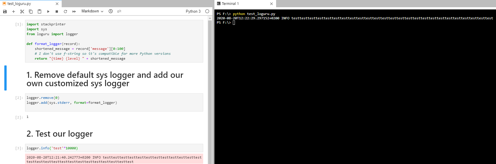 Truncating exception messages · Issue #308 · Delgan/loguru · GitHub