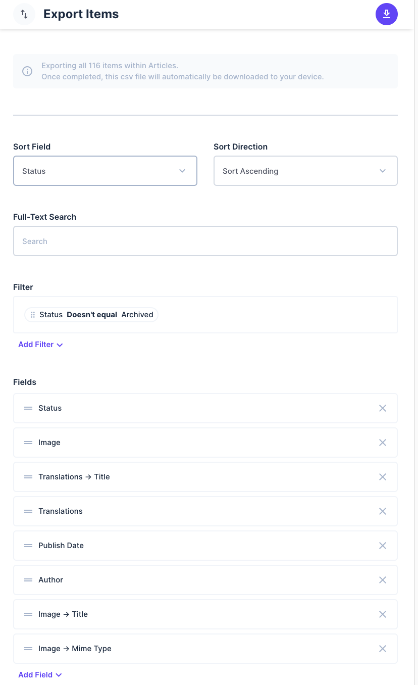 App export issues - relational | filters | missing fields | etc · Issue ...