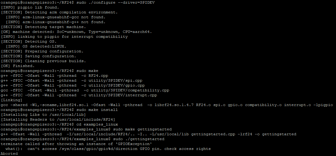 SPIException Exception on OrangePi Zero 3 · Issue #919 · nRF24/RF24 · GitHub