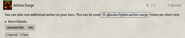 The Maximum Uses Formula within Action Surge has references to missing data: @scale.fighter ...
