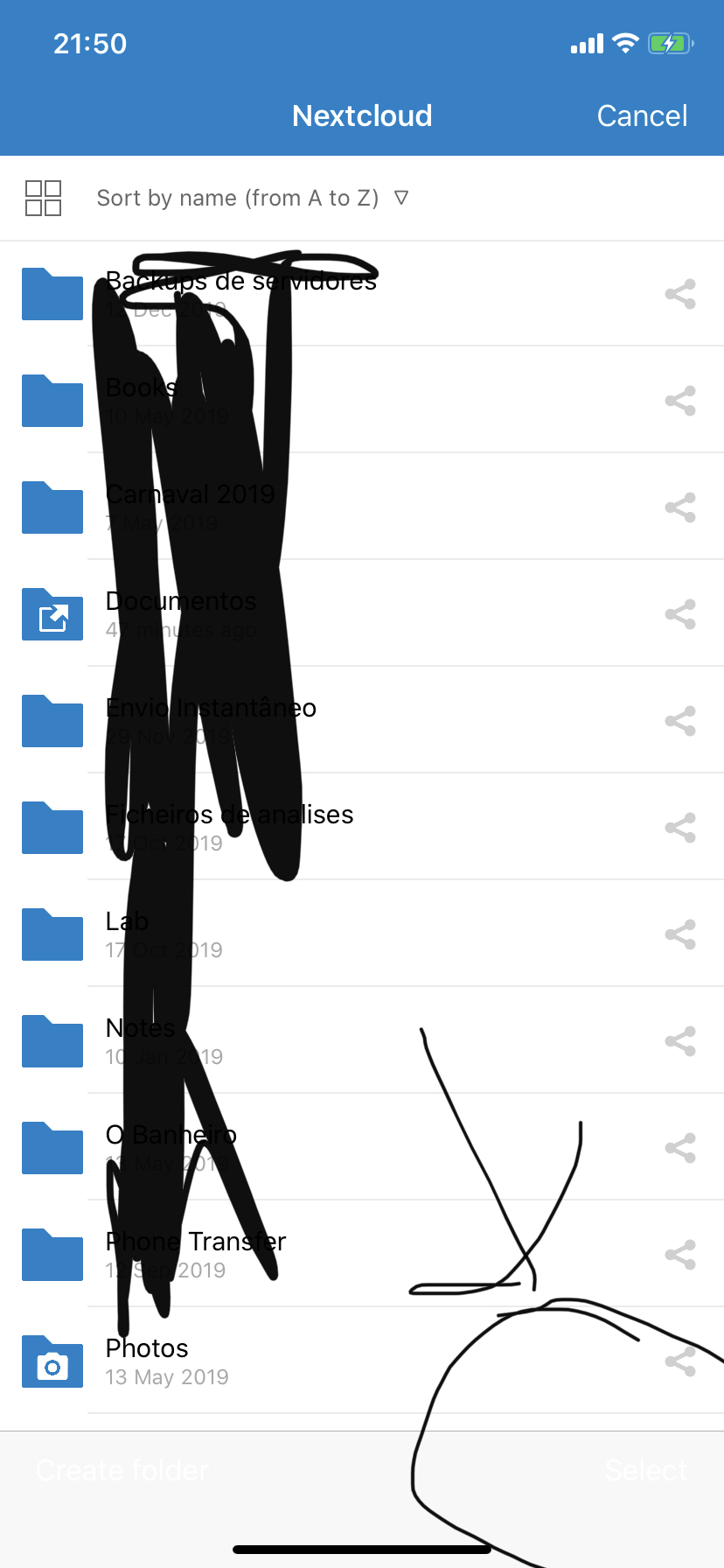 Select button for scanning documents - To light - Not visible · Issue #1100 · nextcloud/ios · GitHub