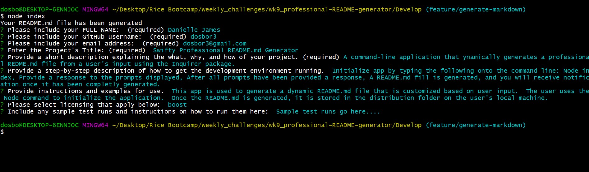 GitHub - dosbor3/professional-README-generator