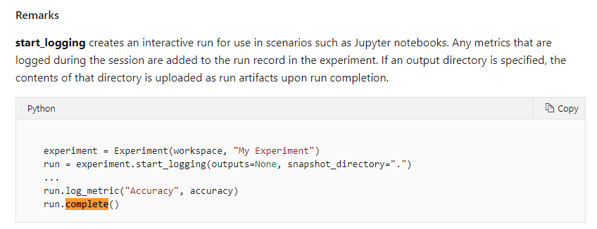 Run.complete() not uploading anything to Azure Studio · Issue #830 · Azure ...