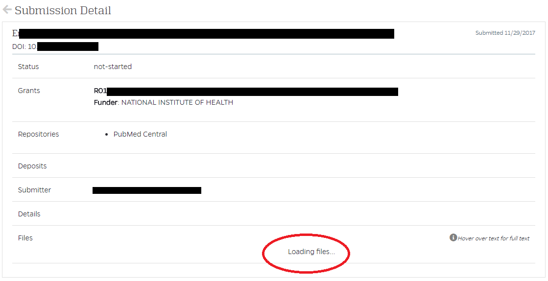 Submission Details Loading Files Message Stays When No Files Found · Issue 449 · Eclipse
