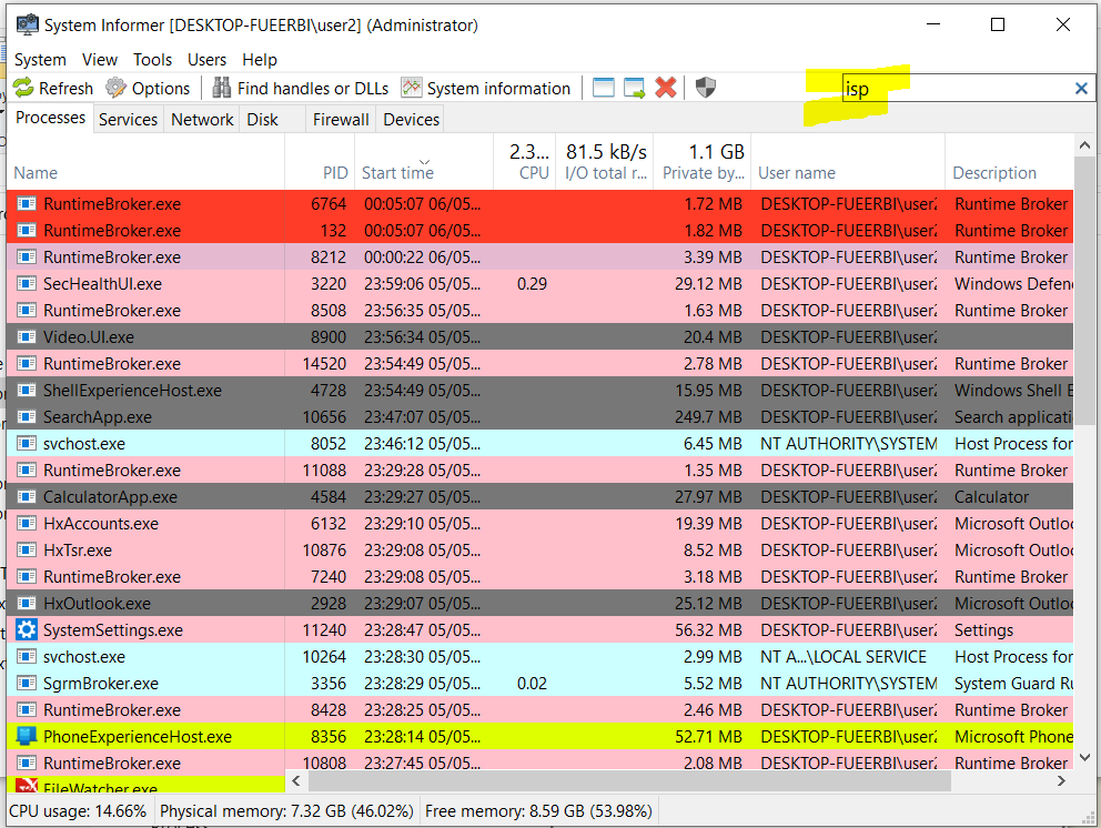 filter search is not working properly · Issue #1717 · winsiderss/systeminformer · GitHub