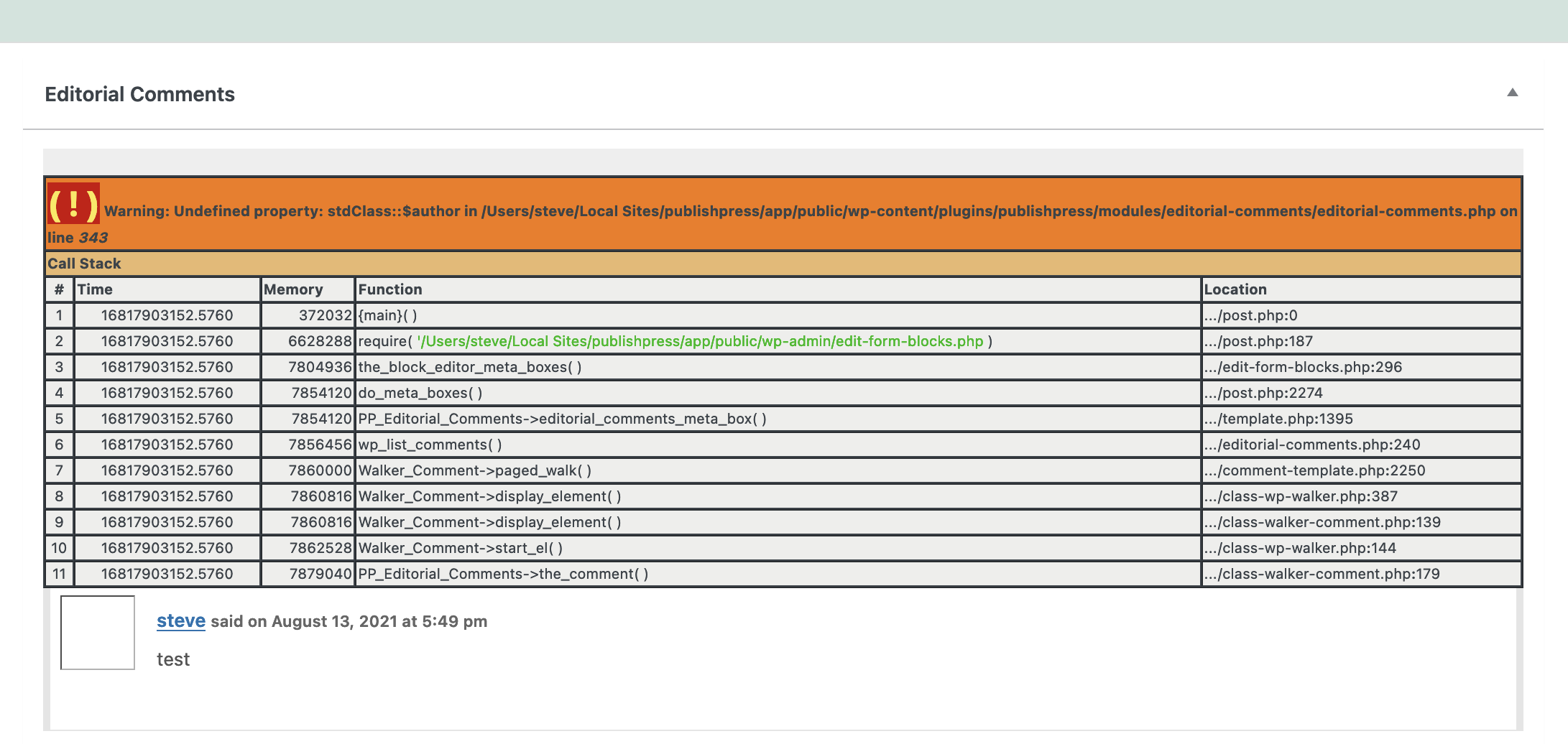 Undefined property stdClass::$author on editorial-comments:343 · Issue #931 · publishpress ...