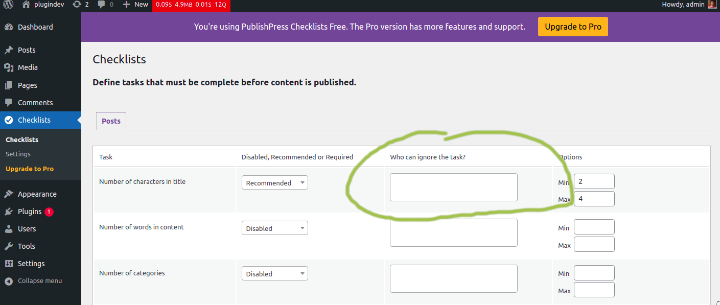 "Who can ignore the task" is not saved · Issue #331 · publishpress/PublishPress-Checklists · GitHub