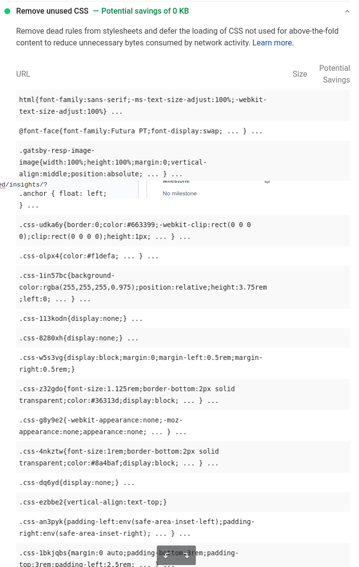 Unused CSS reports confusing numbers · Issue #9614 · GoogleChrome/lighthouse · GitHub