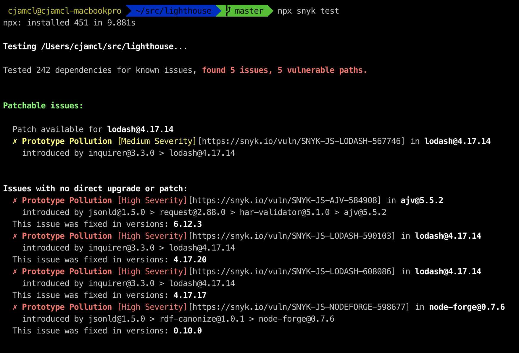 2 Medium Severity Vulnerabilities found by Snyk (dot-prop) · Issue #10404 · GoogleChrome ...