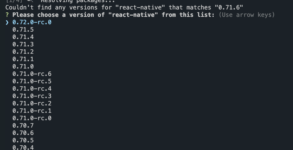 [upgrade Issue] React Native 0 71 6 Is Missing In Via Yarn Repository · Issue 36786 · Facebook