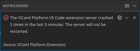 Extension does not detect the absence of ocamllsp · Issue #579 · ocamllabs/vscode-ocaml-platform ...