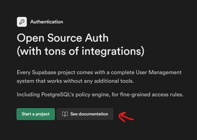 The "See documentation" button links to a 404 page on the auth page of the main site · Issue ...