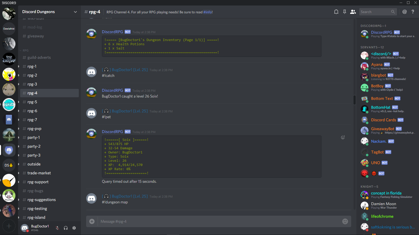 Trapped in Dungeon · Issue #698 · DiscordDungeons/Bugs · GitHub