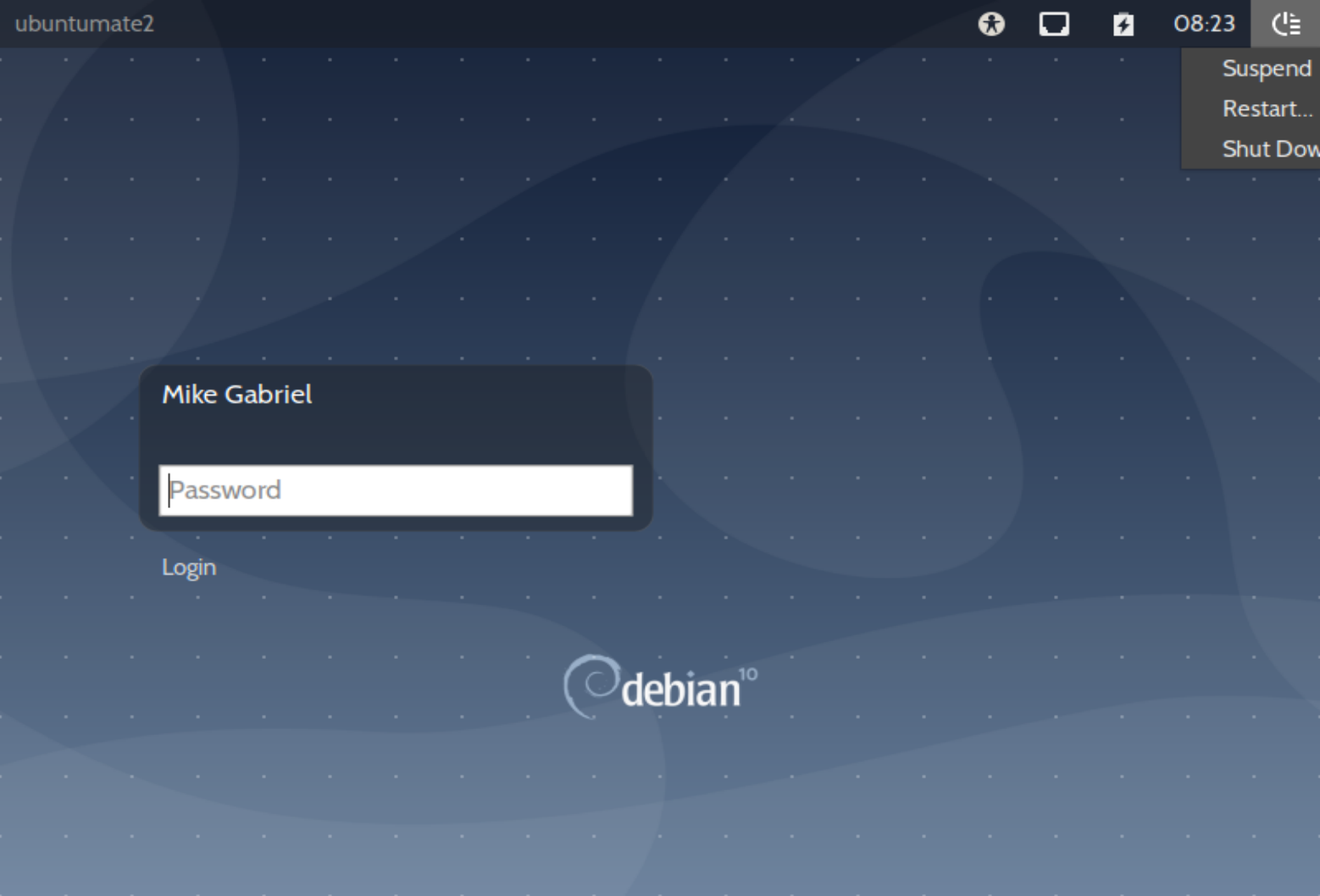 system indicator menus (with IDO widgets) partially rendered off-screen (in Arctica Greeter ...