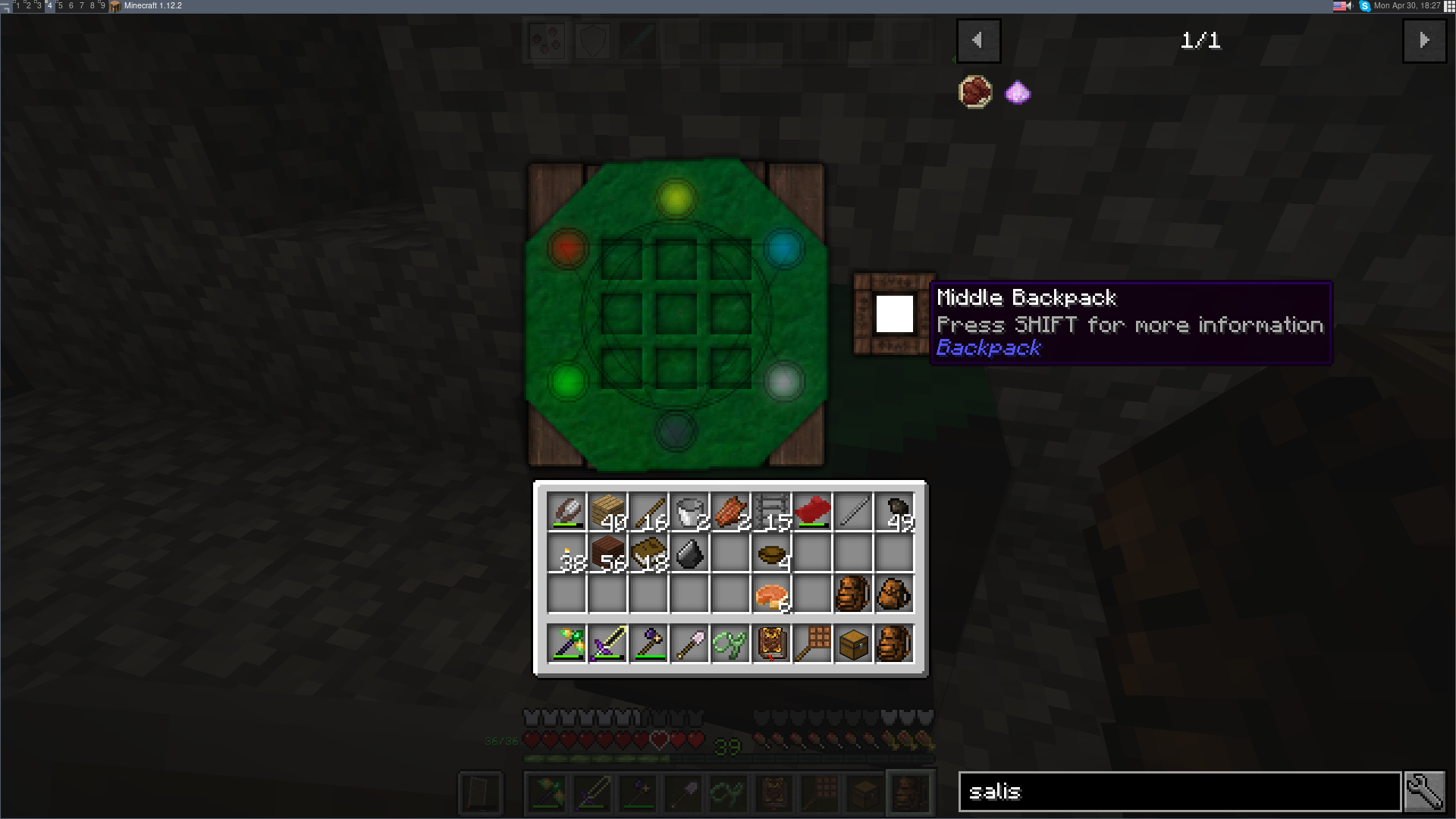 Invalid Middle Backpack everytime when I open Arcane Workbench · Issue ...