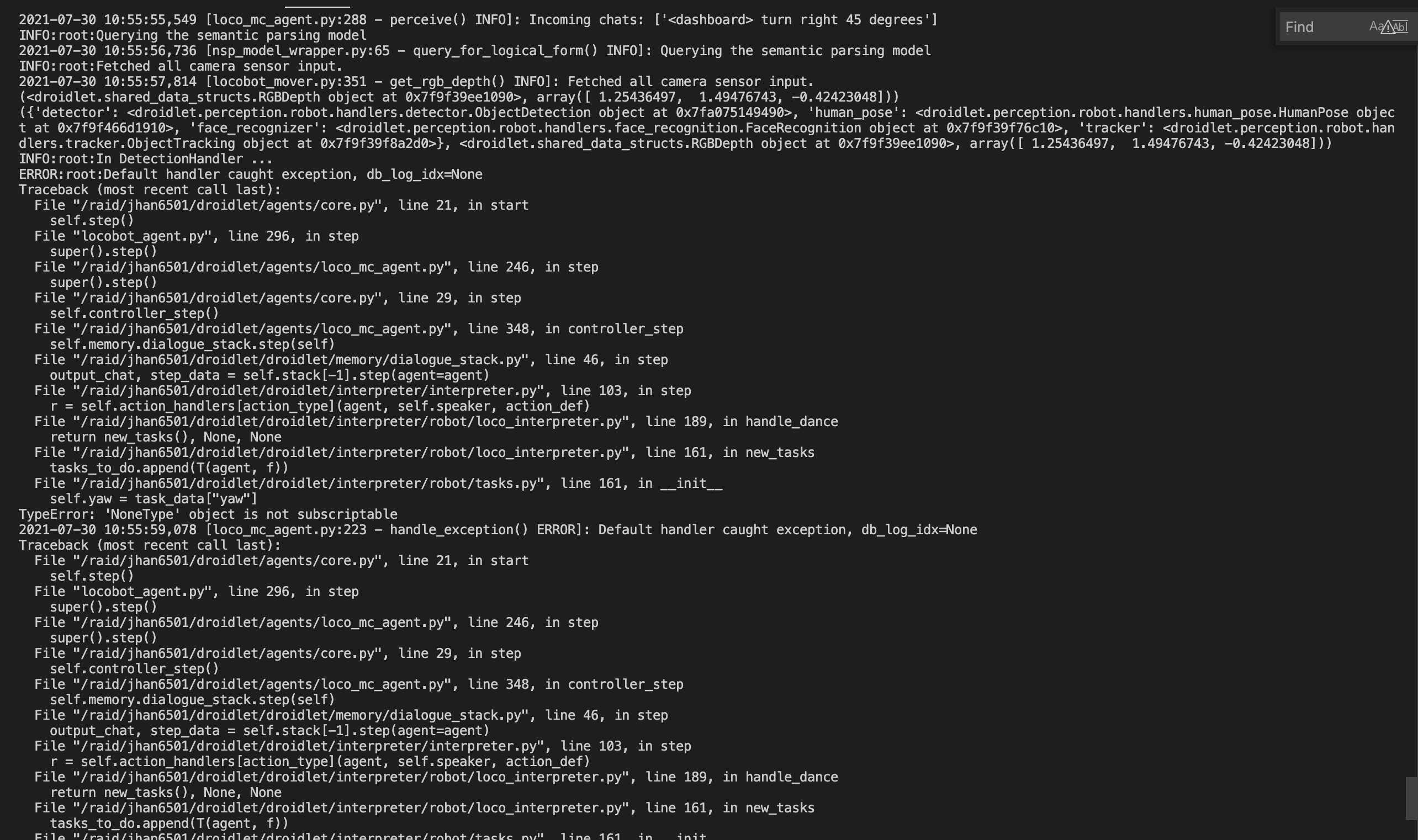 Turn right 45 degrees shuts down the python backend in locobot · Issue #615 · facebookresearch ...