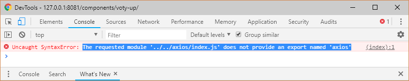 The requested module '../../axios/index.js' does not provide an export named 'axios' · Issue ...