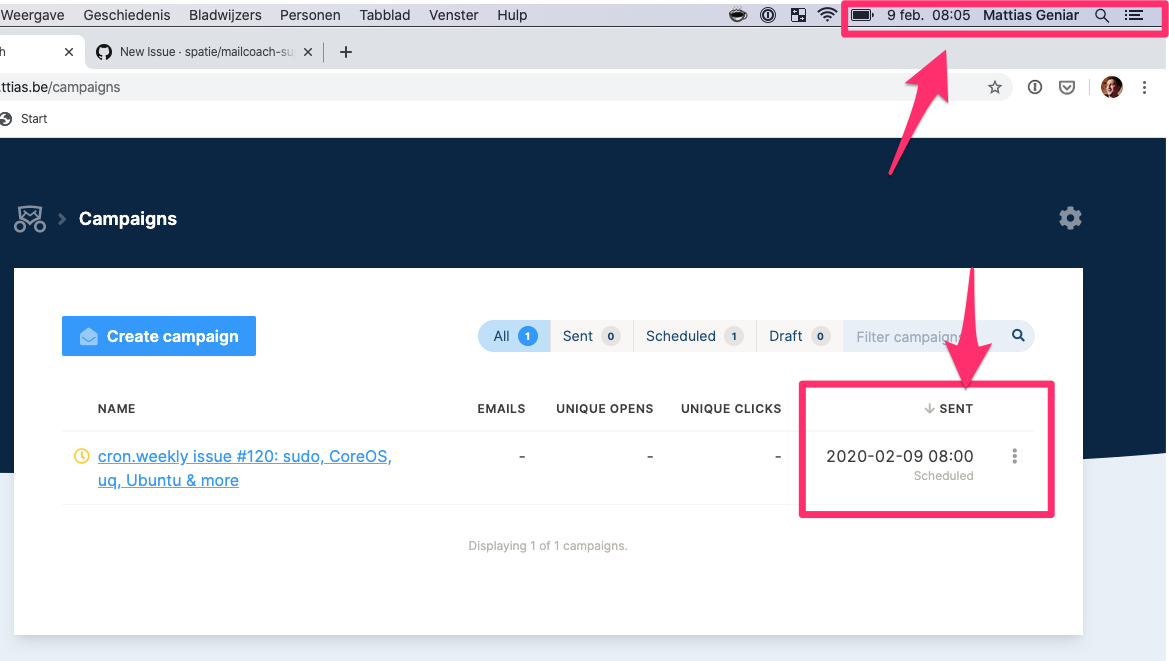 Scheduling newsletter takes the server time, not my local timezone ...