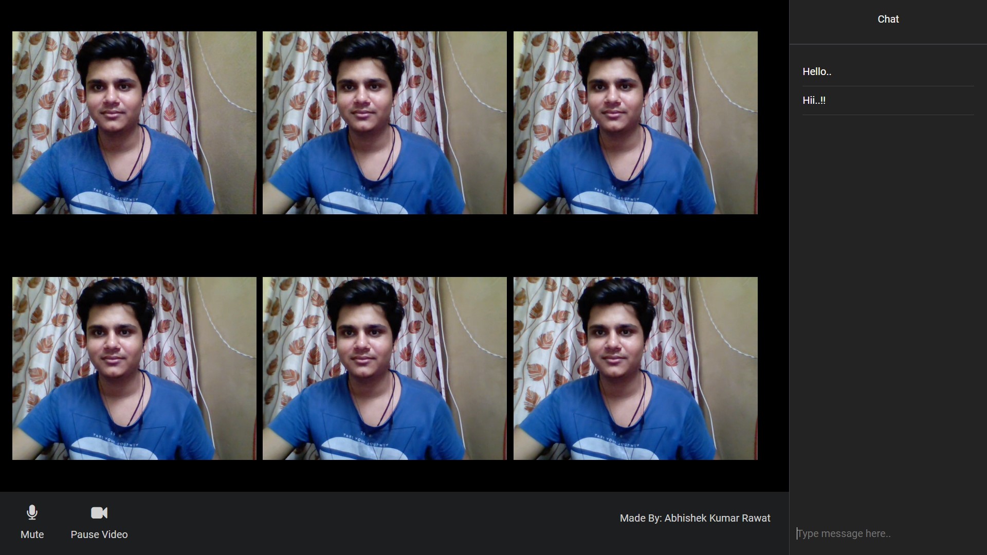 GitHub - abhishekumarawat/Video-Lounge: A conference call implementation using WebRTC, Socket.io ...