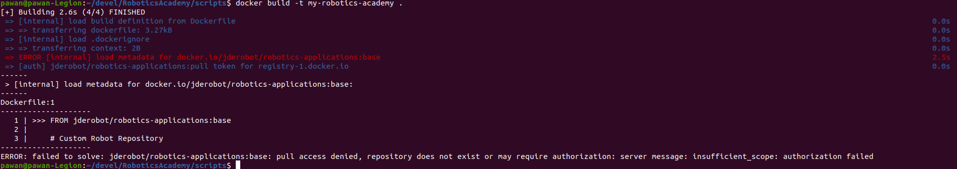 Build using Dockerfile · Issue #1981 · JdeRobot/RoboticsAcademy · GitHub