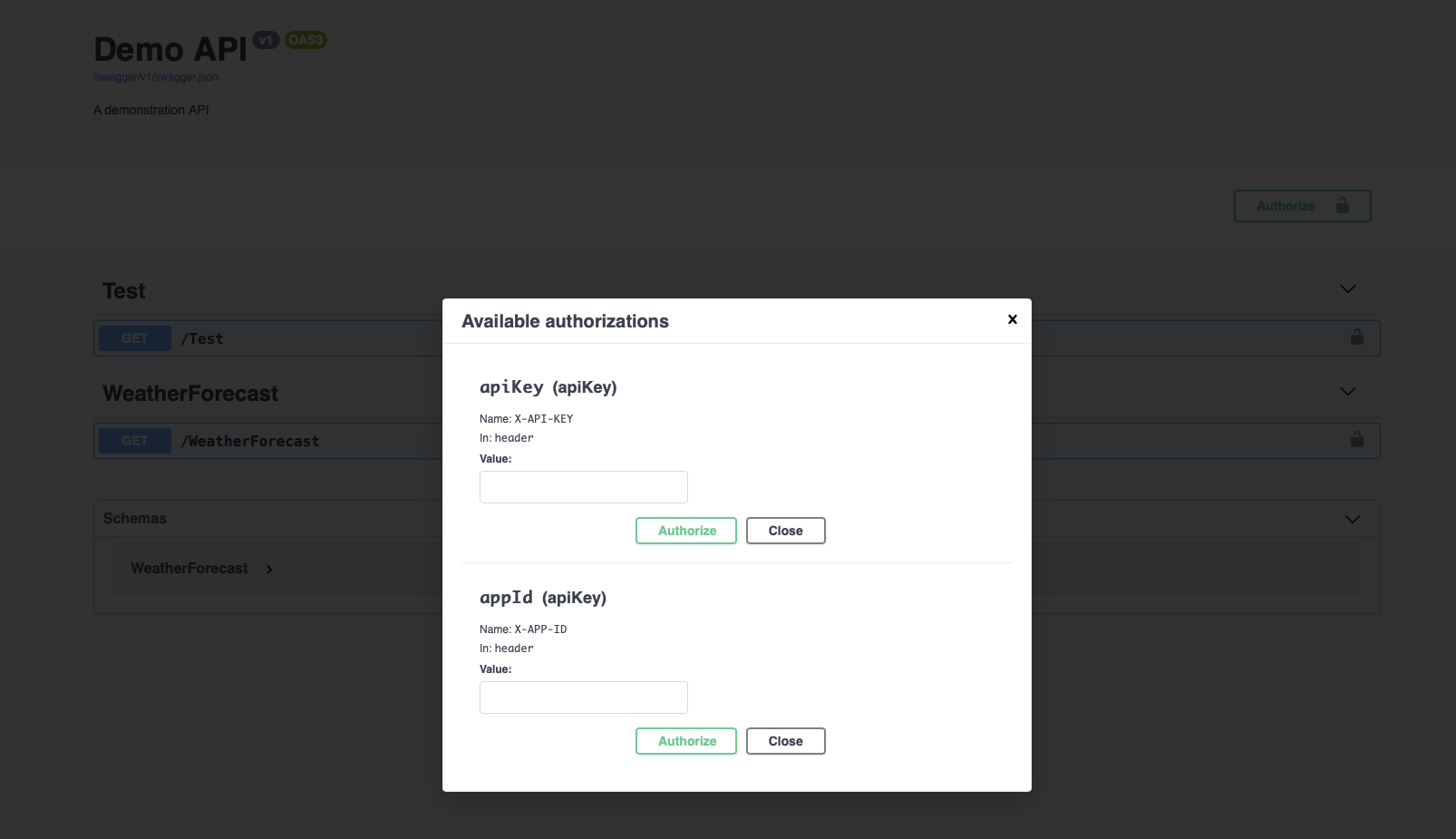 Pair of ApiKeys · Issue #452 · domaindrivendev/Swashbuckle.AspNetCore · GitHub
