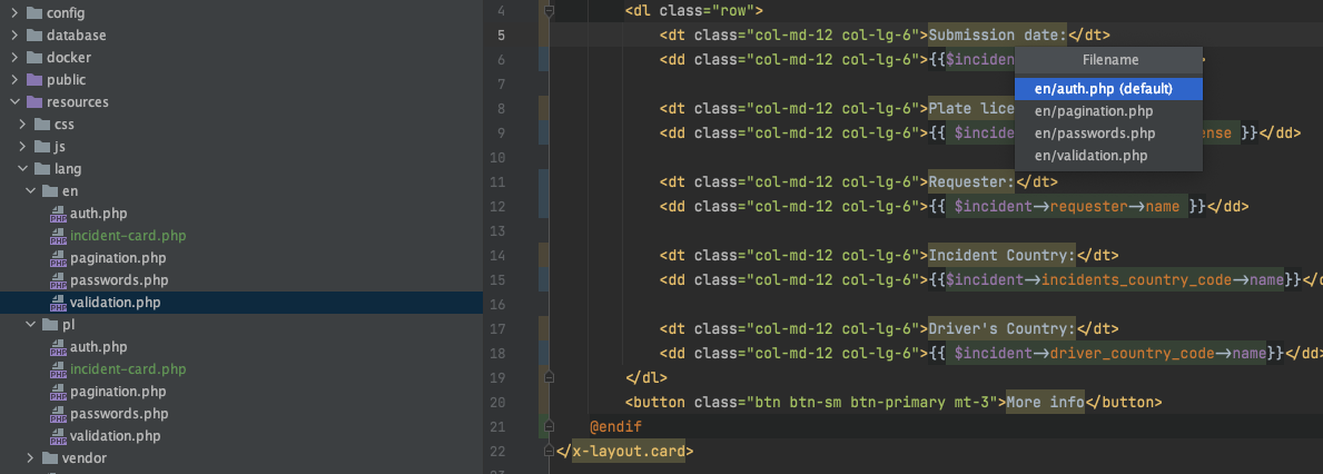 Laravel new or renamed namespace is not detected · Issue #698 · lokalise/i18n-ally · GitHub