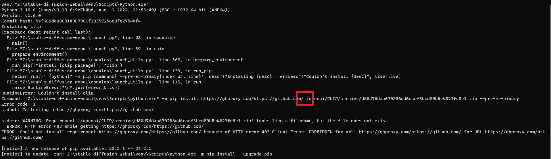Stable Diffusion clip installing problem · AUTOMATIC1111 stable-diffusion-webui · Discussion ...