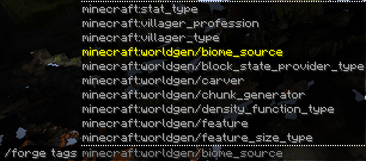 Missing registries in forge tags command suggestions · Issue #8653 · MinecraftForge ...