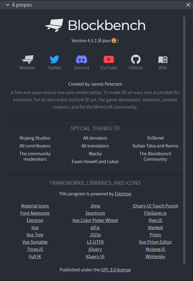 [Suggestion] Use translation keys for "About..." panel · Issue #1661 · JannisX11/blockbench · GitHub