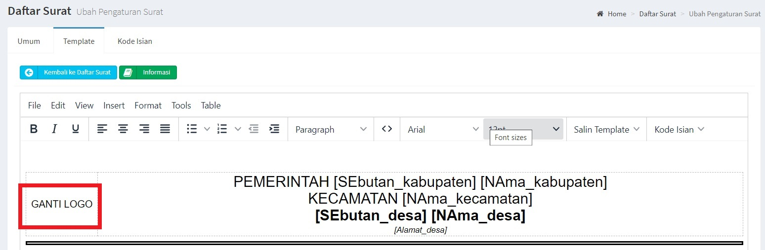 [TinyMCE] Tambahkan Pengaturan Ganti Logo pada Template Surat TinyMCE · Issue #5628 · OpenSID ...