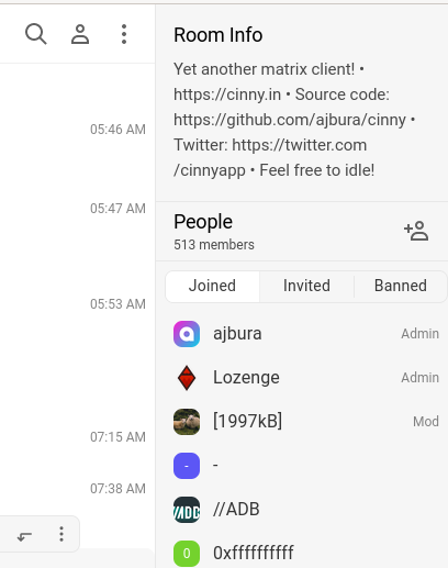 Showing Room Information in the right sidebar · Issue #809 · cinnyapp/cinny · GitHub
