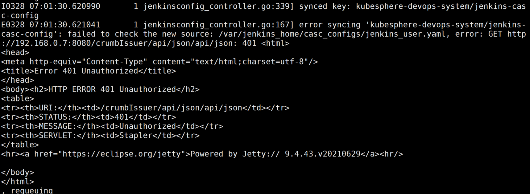 When Kubesphere Uses External Jenkins For Synchronization Errors Are Reported Due To Different