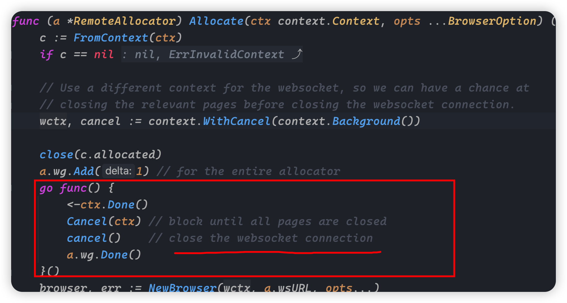 Use Websocket To Navigate Website When The Request Finished Connection Will Be Closed