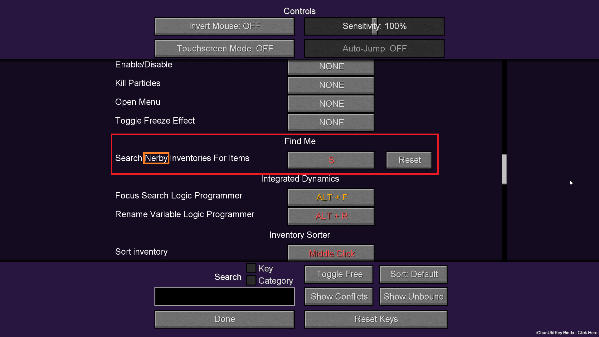 type-o in the controls setting - search "nerby" inventories For items · Issue #1054 · DarkPacks ...