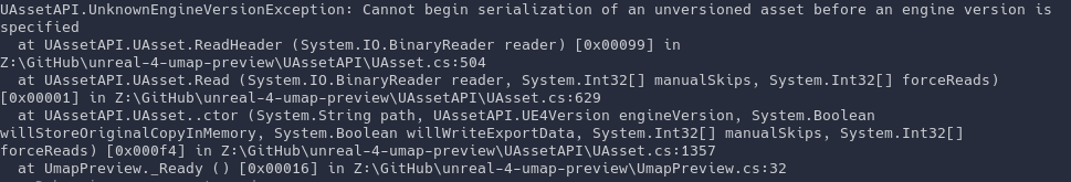 Verify Parsing: false on umap file · Issue #1 · atenfyr/UAssetAPI · GitHub