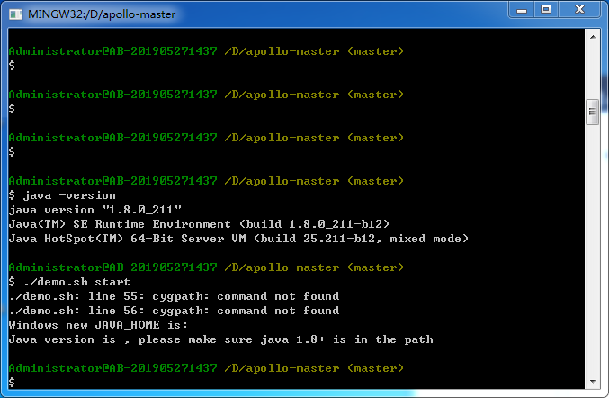 window7下启动apollo报java_home not found · Issue #2593 · apolloconfig/apollo · GitHub