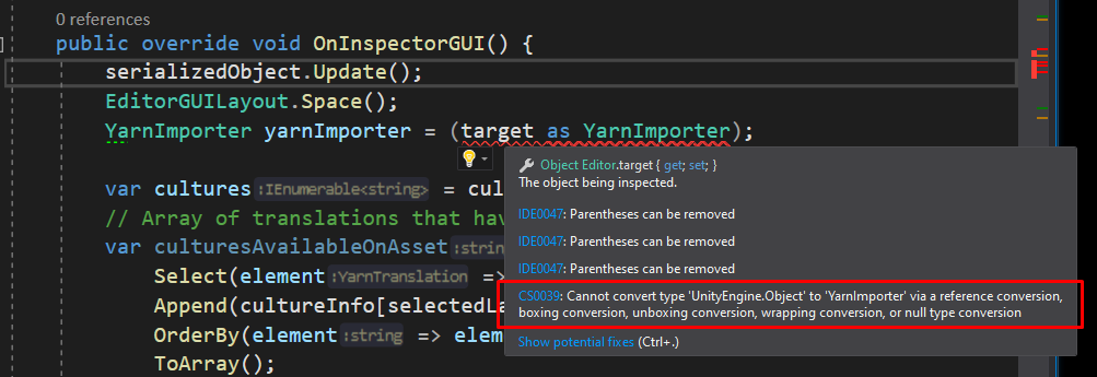 (Bug) v1.2.6 YarnSpinner incompatible with Unity 2020.2, 2020.3 · Issue ...