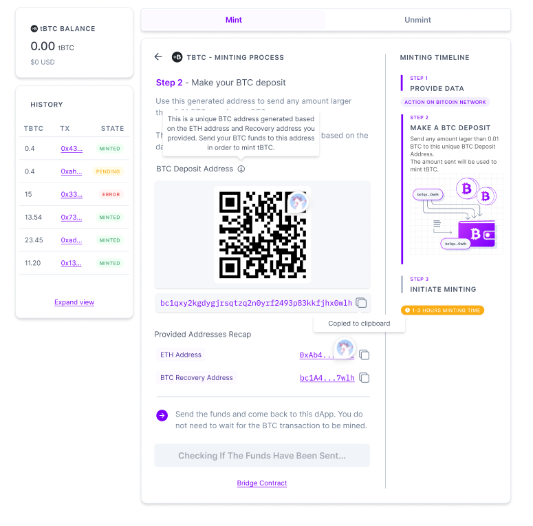 (COSMETIC) Display full addresses in the deposit flow · Issue #401 · threshold-network/token ...