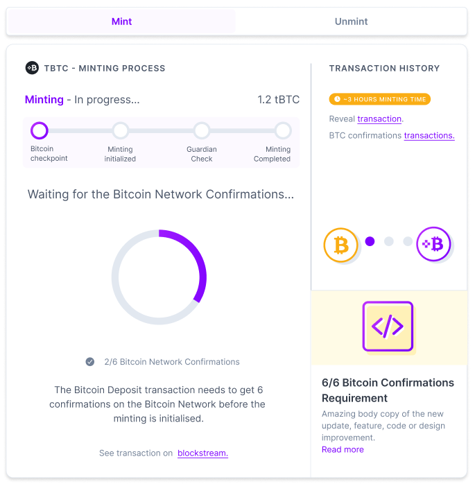 Show the minting progress · Issue #448 · threshold-network/token-dashboard · GitHub