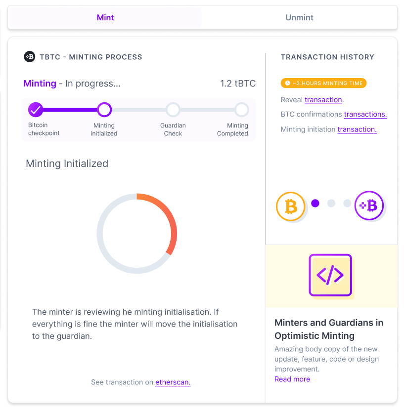 Show the minting progress · Issue #448 · threshold-network/token-dashboard · GitHub