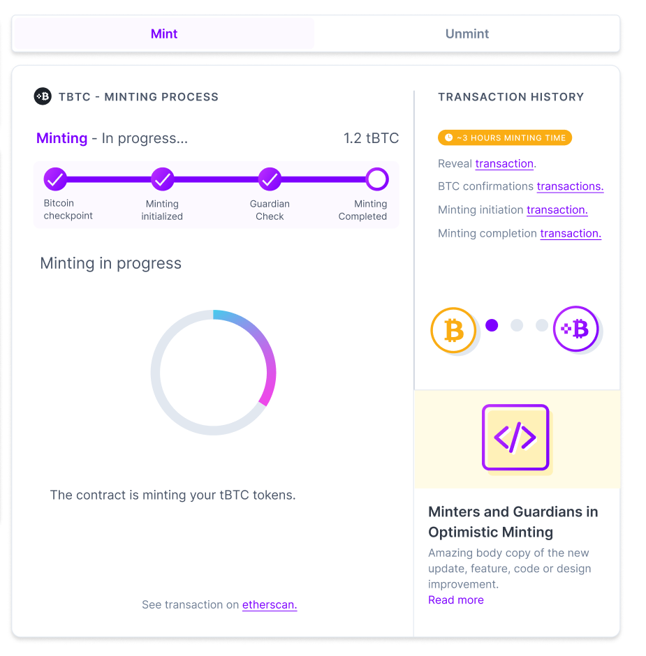 Show the minting progress · Issue #448 · threshold-network/token-dashboard · GitHub