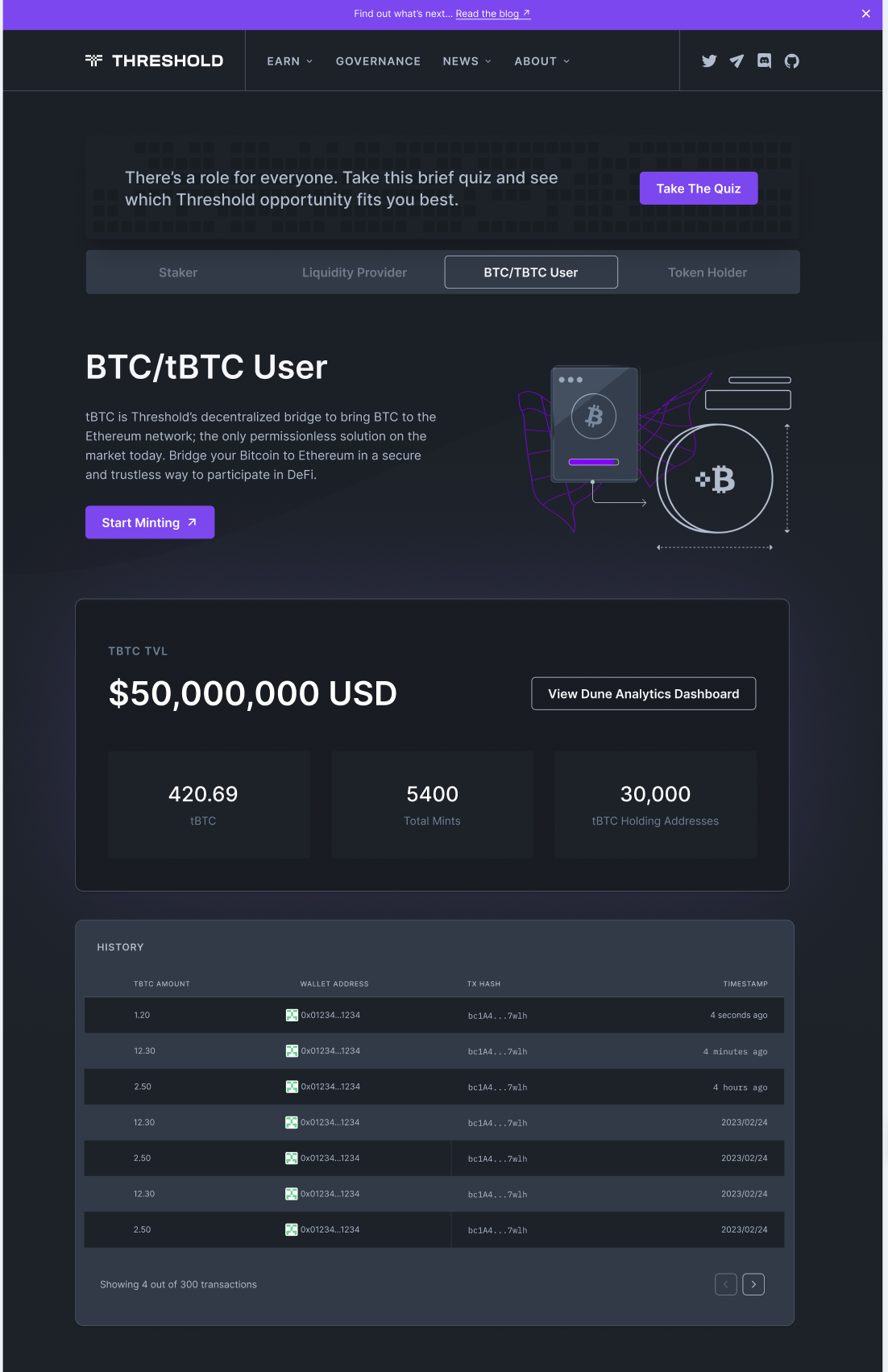 Links to recent deposits in dApp · Issue #458 · threshold-network/token-dashboard · GitHub