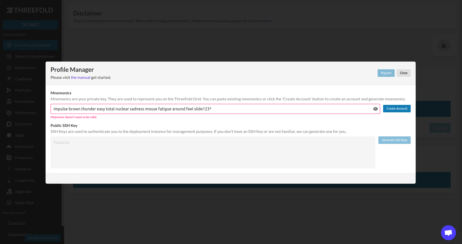 the error message in the profile manager does not disappear after closing and opening it · Issue ...