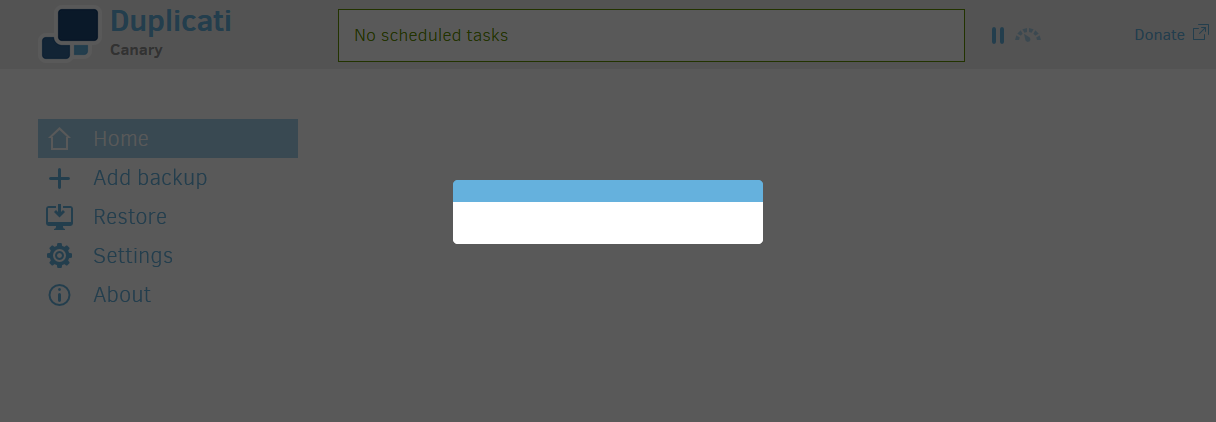 Empty Popup "dialog" opening web UI · Issue #4608 · duplicati/duplicati · GitHub