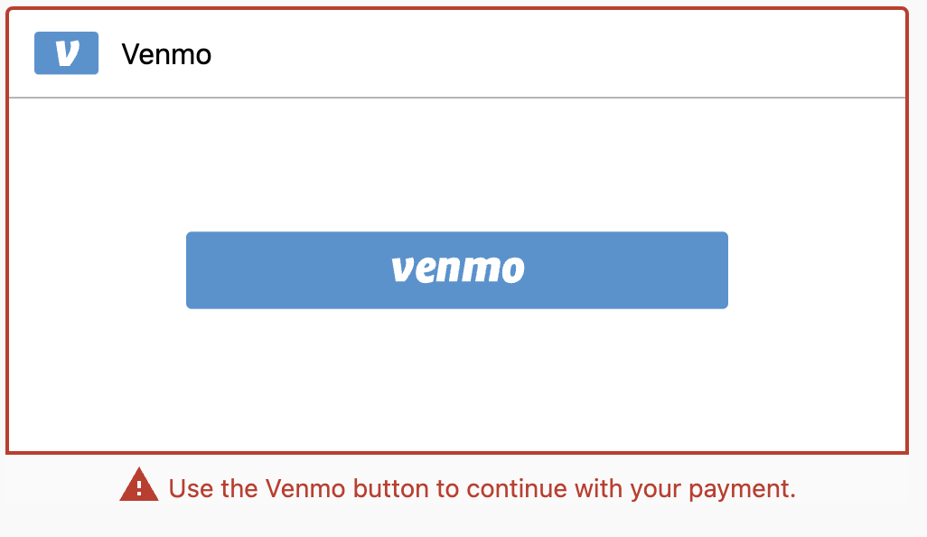 Venmo view does not show error message on requestPaymentMethod() · Issue #882 · braintree ...