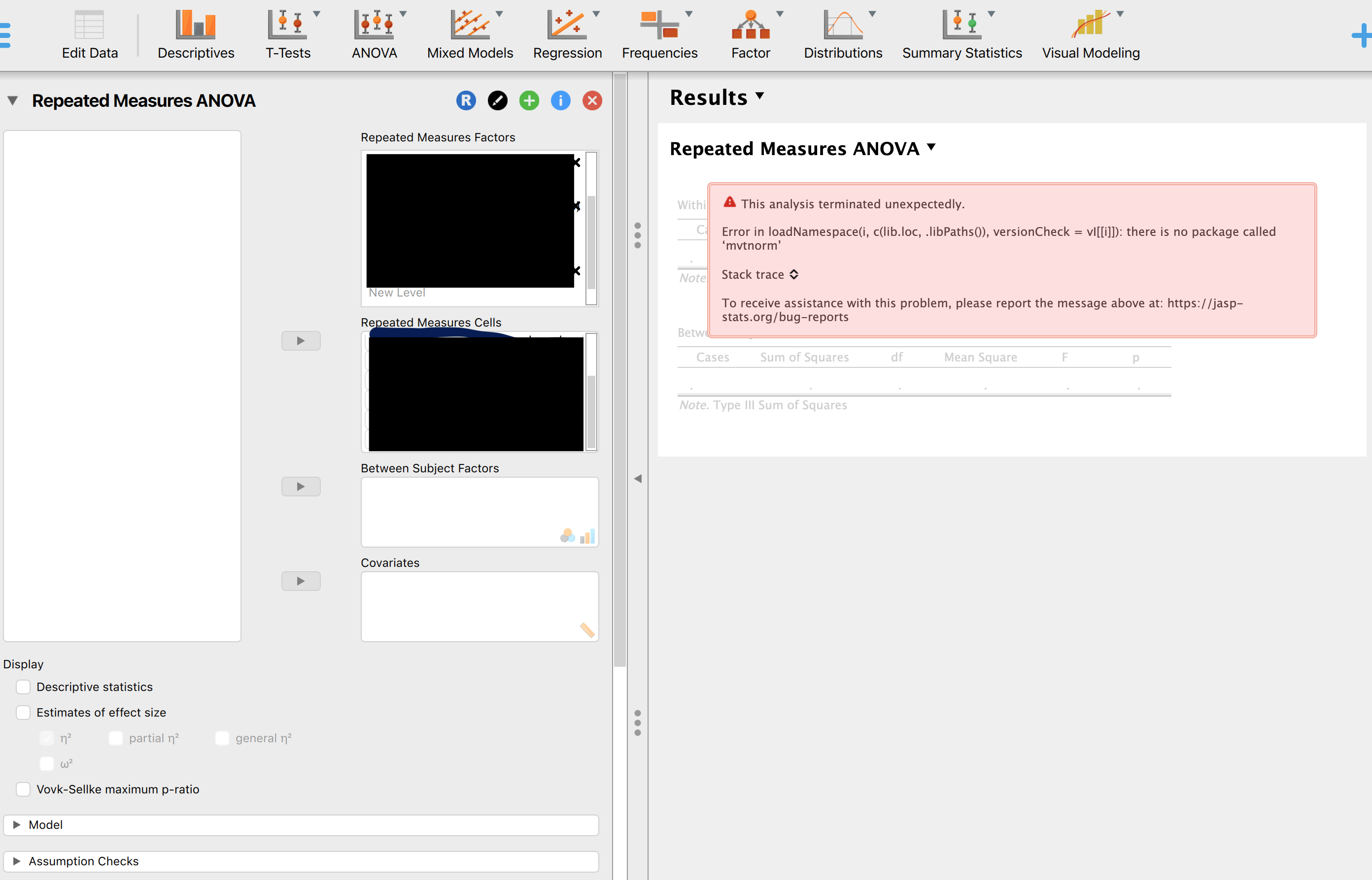 Bug Jasp 018 Cannot Run Repeated Measures Anova · Issue 2300 · Jasp Statsjasp Issues · Github 