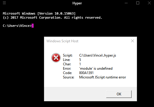 'Module' is undefined. When attempting to edit preferences. · Issue #1996 · vercel/hyper · GitHub
