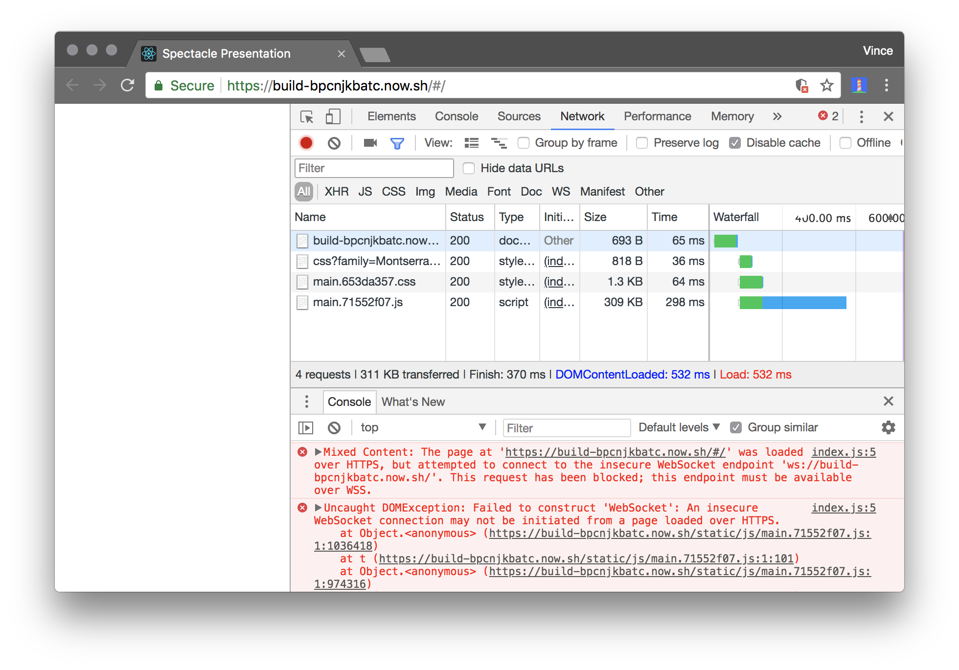 Using insecure websockets prevents deployment with https. · Issue #539 · FormidableLabs ...