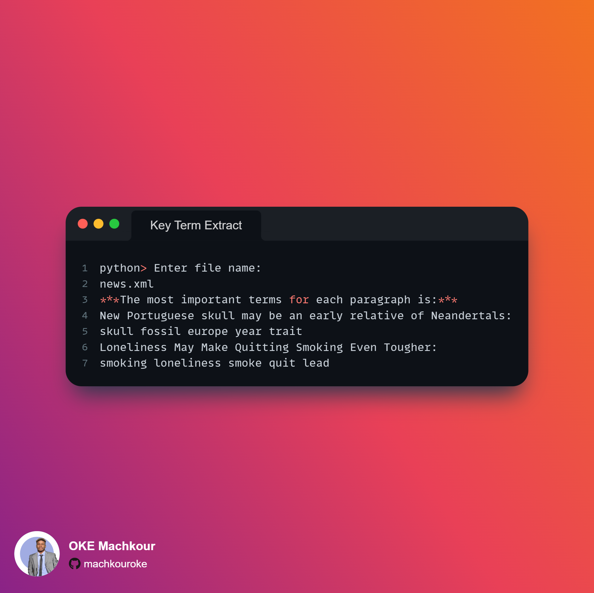 GitHub - machkouroke/key-extract: key extract