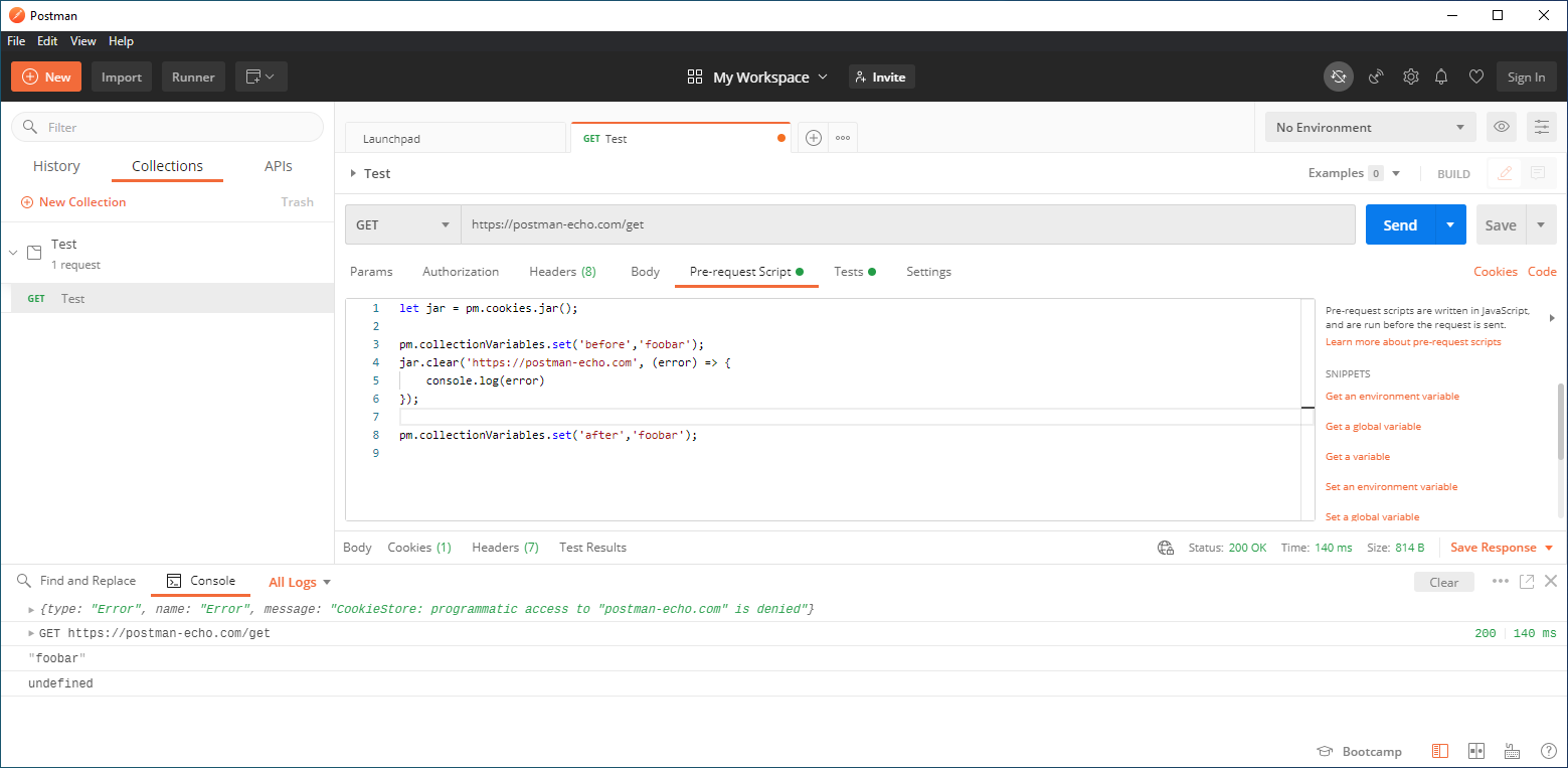 Setting collection variables does not work after clearing cookies ...